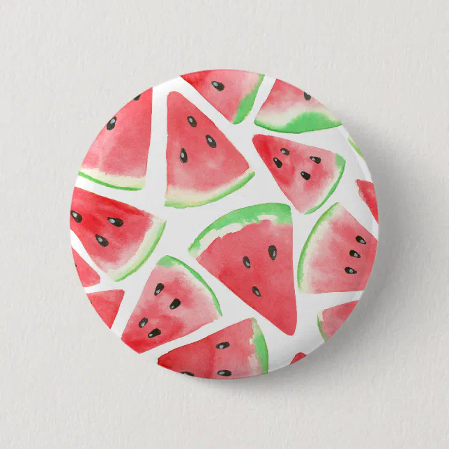 Watermelon slices pattern pinback button | Zazzle