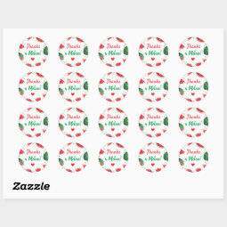 Watermelon Summer Birthday Party Thanks a Melon Classic Round Sticker ...
