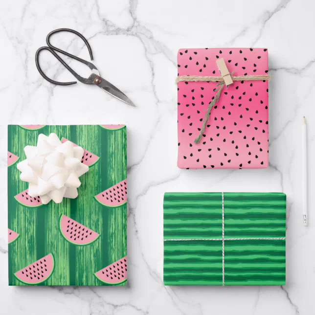 Watermelon Summer Birthday Party Wrapping Paper Sheets | Zazzle