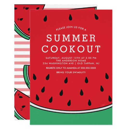 Watermelon Summer Cookout Invitation | Zazzle.com