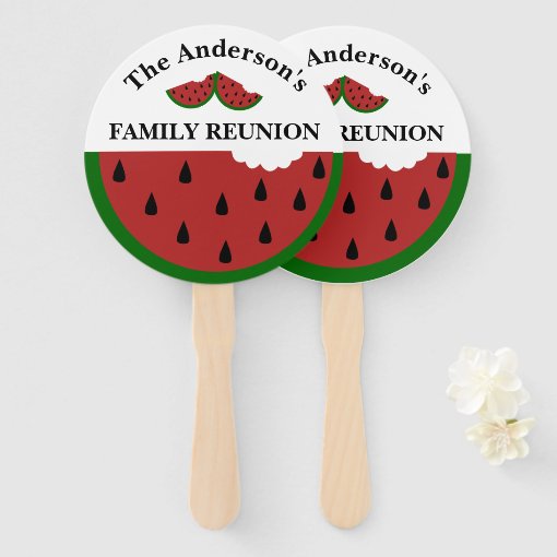 Watermelon Summer Family Reunion Hand Fan | Zazzle