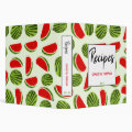 Watermelon Summer Fruit Pattern Recipes Cookbook 3 Ring Binder | Zazzle