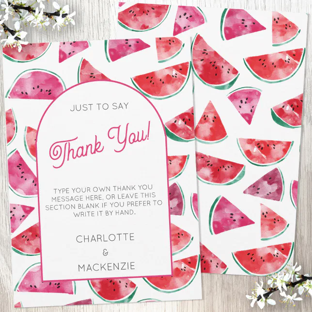 Watermelon Thank You Card | Zazzle