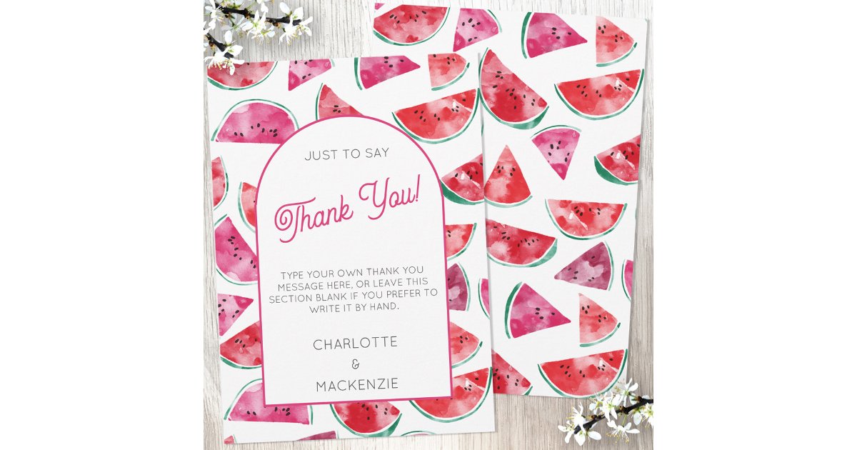 Watermelon Thank You Card | Zazzle