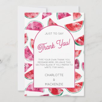 Watermelon Thank You Card | Zazzle
