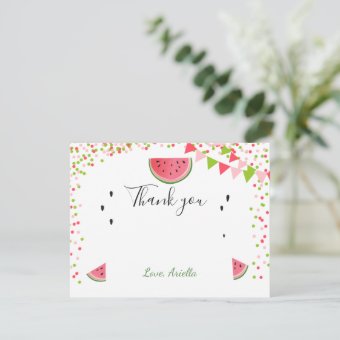 Watermelon Thank You Card One in a melon Summer | Zazzle