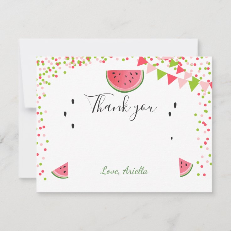 Watermelon Thank You Card One in a melon Summer | Zazzle