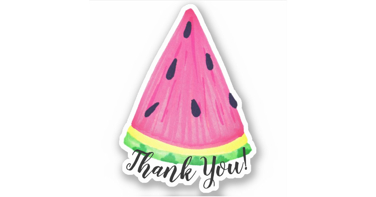 Watermelon Thank You Sticker | Zazzle
