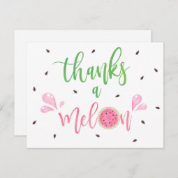 Watermelon Thanks a Melon Thank You Card | Zazzle