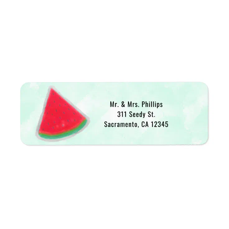 Watermelon Watercolor Birthday Party Invitation Label | Zazzle