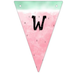 Watermelon Watercolor Bunting Flags | Zazzle