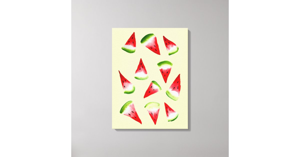 Watermelon watercolor cute fruit canvas print | Zazzle