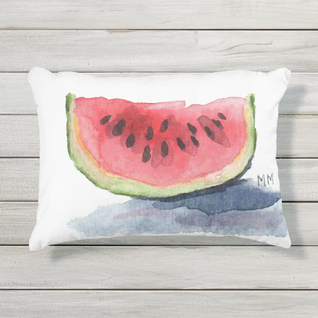 Watermelon Watercolor Pillow | Zazzle