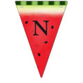 Watermelon Wedges Custom Lettering Bunting Flags | Zazzle