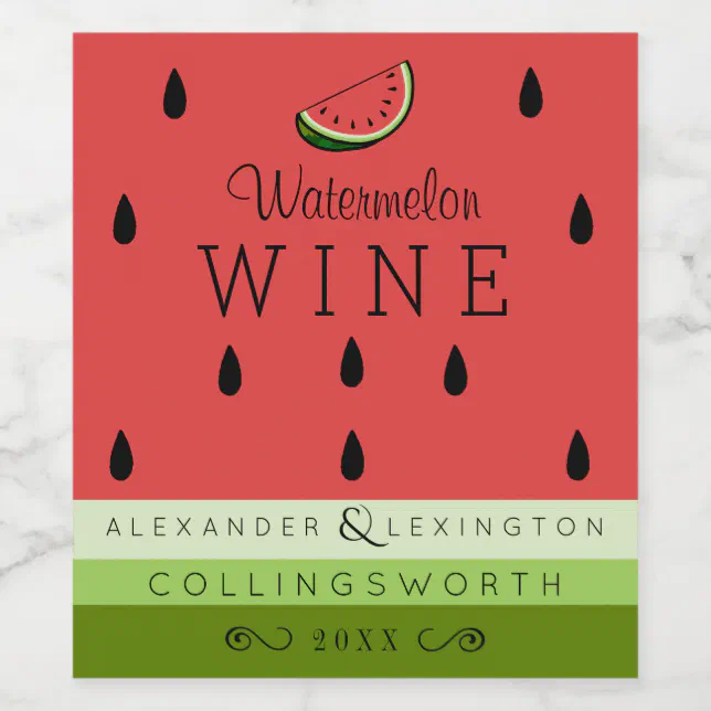 Watermelon Wine Label | Zazzle