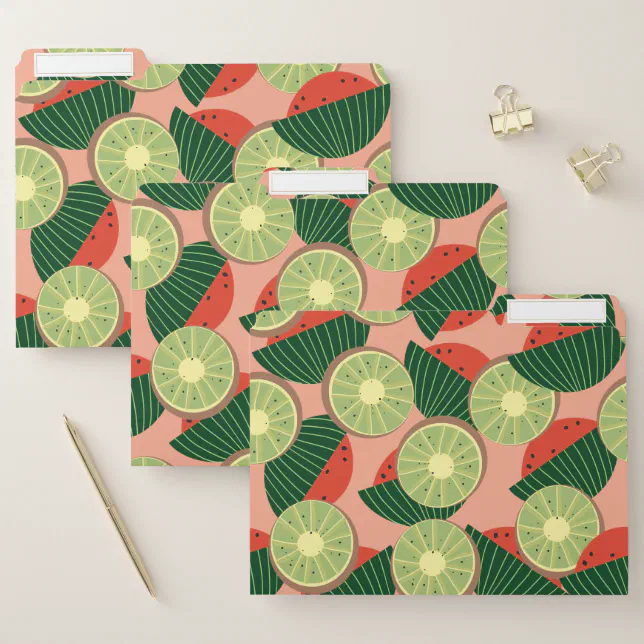 Watermelons and kiwis file folder | Zazzle