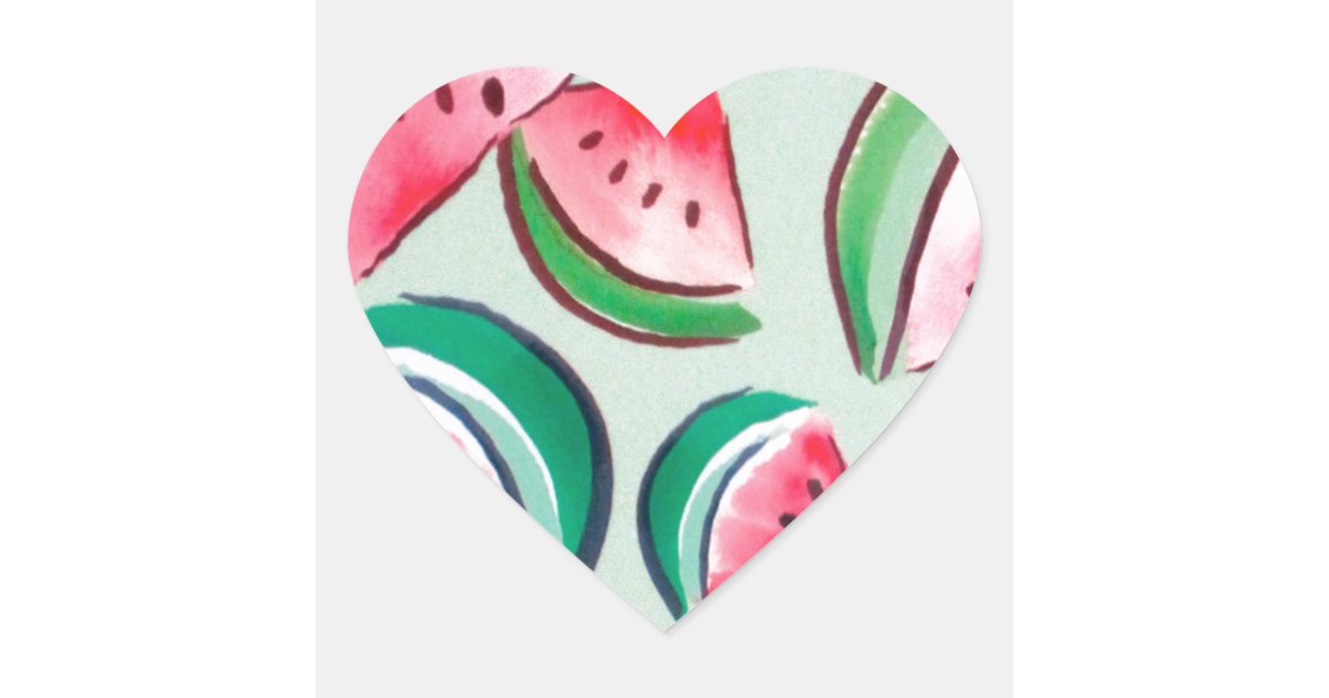 watermelons heart sticker | Zazzle