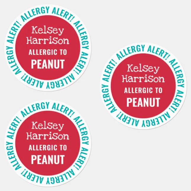 Waterproof Allergy Alert Customized Kids Daycare Labels | Zazzle