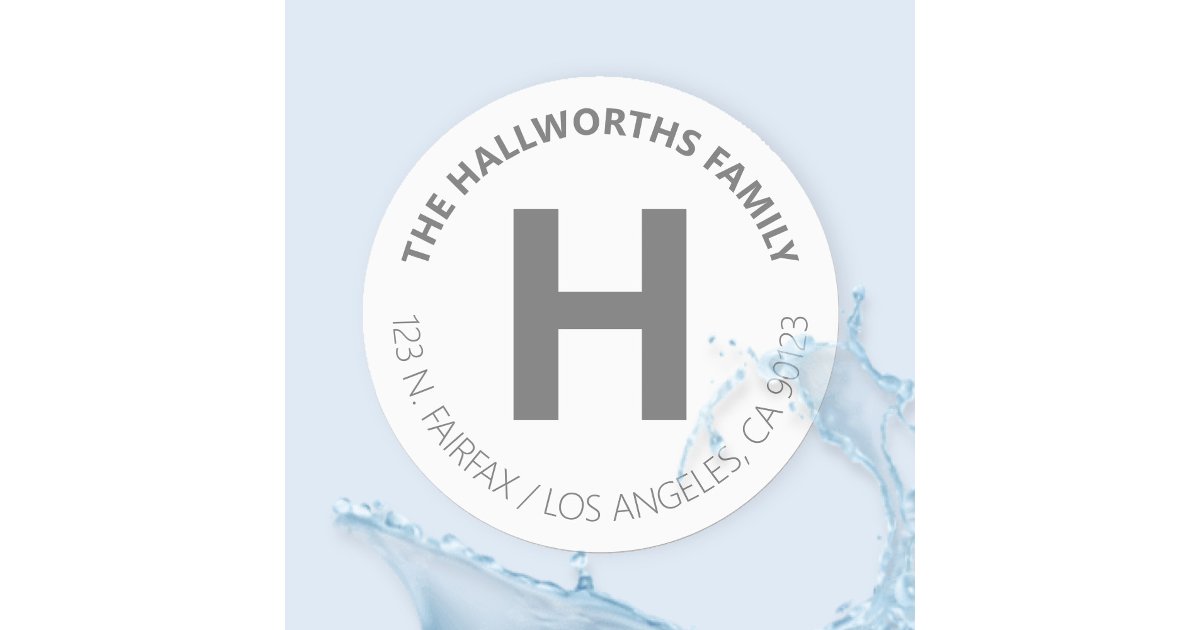 Waterproof Bold Modern White & Grey Labels | Zazzle