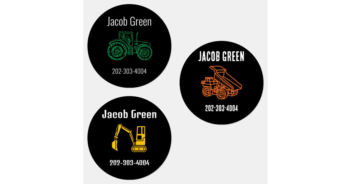 Waterproof Circle Sticker Name Labels | Zazzle