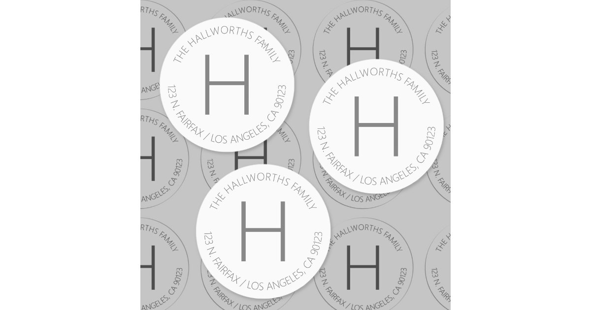 Waterproof Minimal Modern White & Grey Labels | Zazzle