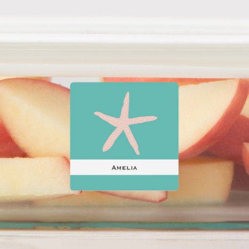 Waterproof starfish name labels for school camp | Zazzle