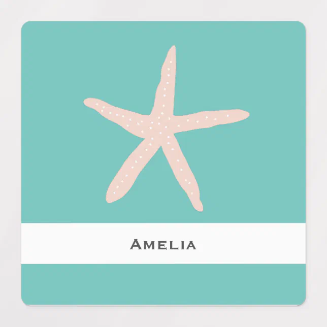 Waterproof starfish name labels for school camp | Zazzle
