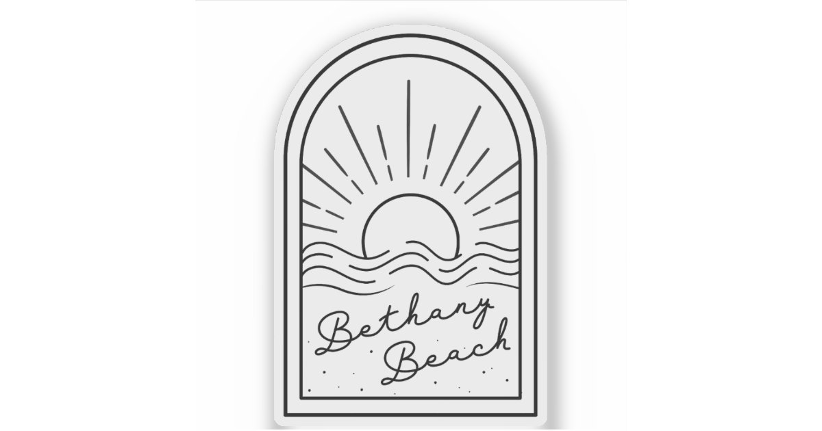 Waterproof transparent Bethany Beach sticker | Zazzle