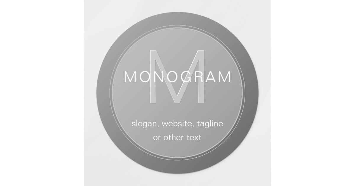 Waterproof Unique Monogram Design & Editable Grey Labels | Zazzle