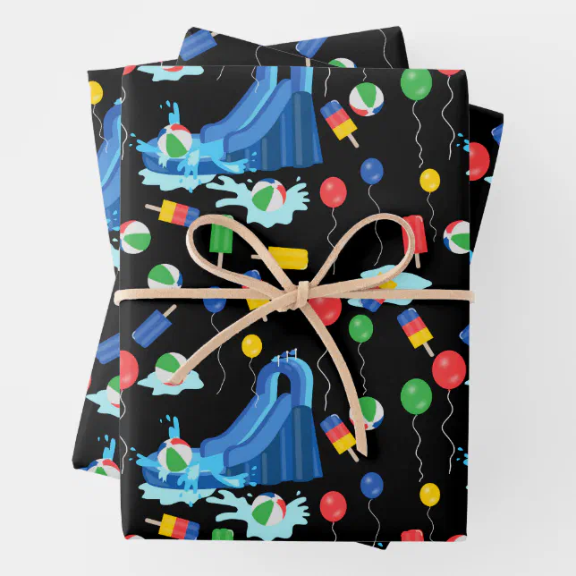 Waterslide Kids Summer Boy Girl Fun Wrapping Paper Sheets | Zazzle