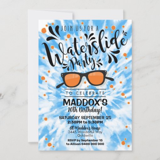 Waterslide Party Invitation Boy Water slide Invite | Zazzle