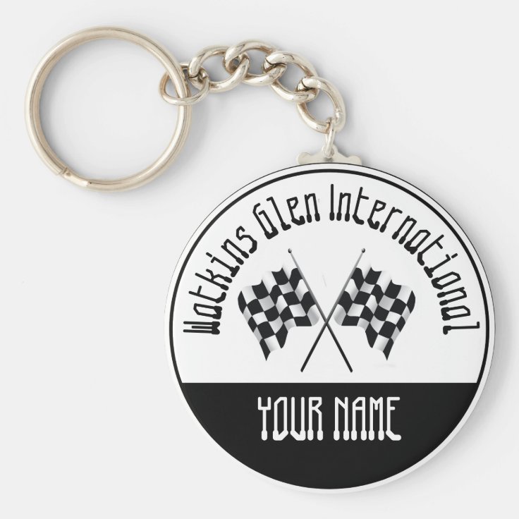WATKINS GLEN INTERNATIONAL - Checkered Flag Keychain | Zazzle