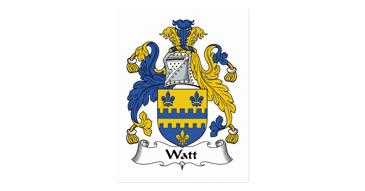 Watt Family Crest Postcard | Zazzle.com