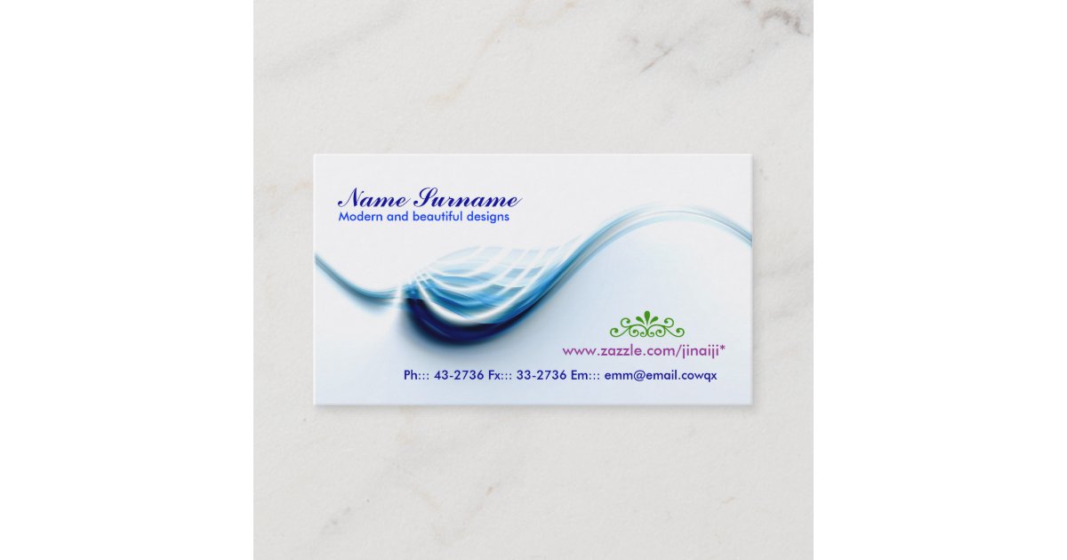 wave business card design | Zazzle