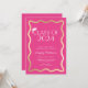 Wave Hot Pink Graduation Party Invitation | Zazzle
