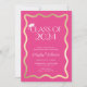 Wave Hot Pink Graduation Party Invitation | Zazzle