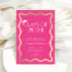 Wave Hot Pink Graduation Party Invitation | Zazzle
