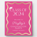 Wave Hot Pink Graduation Party Welcome Plaque | Zazzle