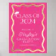 Wave Hot Pink Graduation Party Welcome Poster | Zazzle