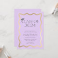 Wave Light Lilac Gold Graduation Party Invitation | Zazzle
