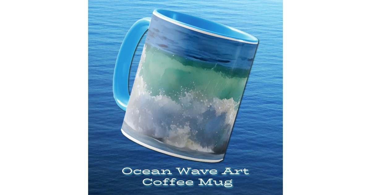 Wave Ocean Splash Beach Art Mug | Zazzle
