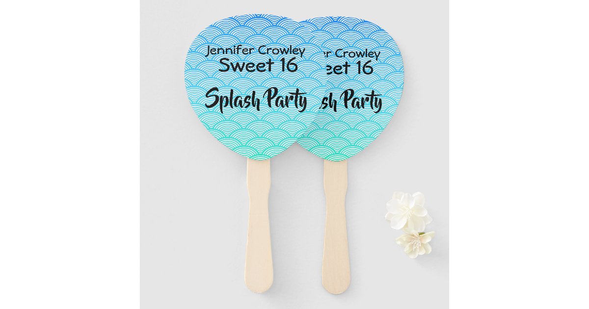 Wave Pattern Pool Party Fan | Zazzle