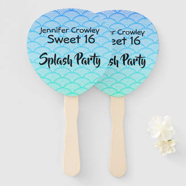 Wave Pattern Pool Party Fan | Zazzle