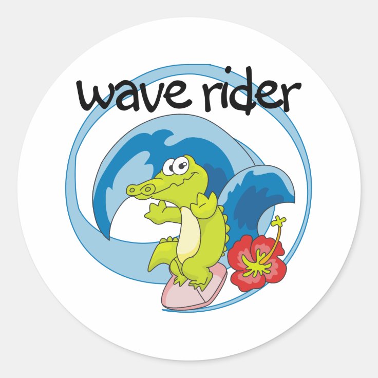 Wave Rider Classic Round Sticker | Zazzle