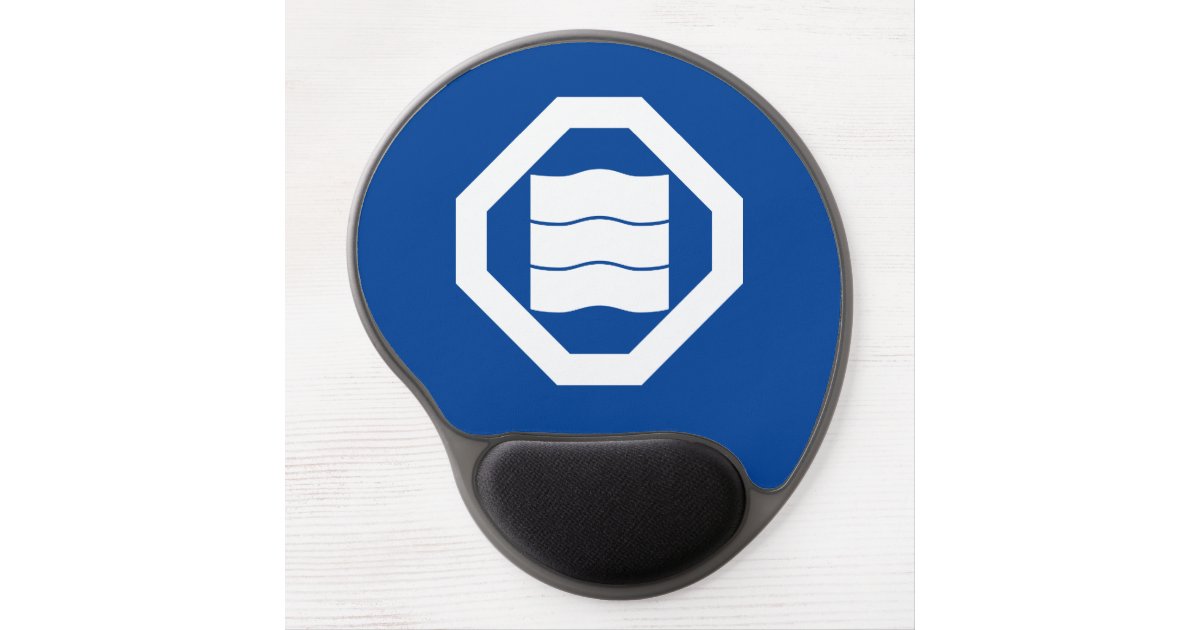 Wave-shaped kanji characters for three on tray gel mouse pad | Zazzle