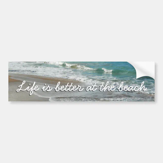 Waves Lapping on the Beach Turquoise Blue Ocean Bumper Sticker | Zazzle