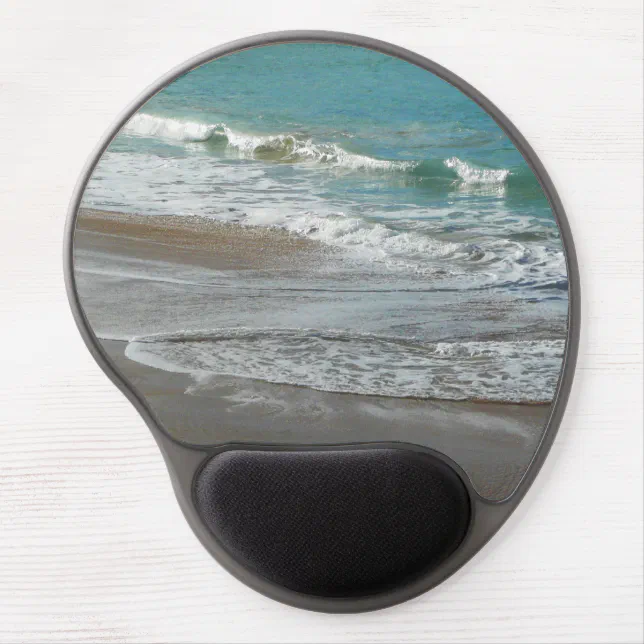 Waves Lapping on the Beach Turquoise Blue Ocean Gel Mouse Pad | Zazzle