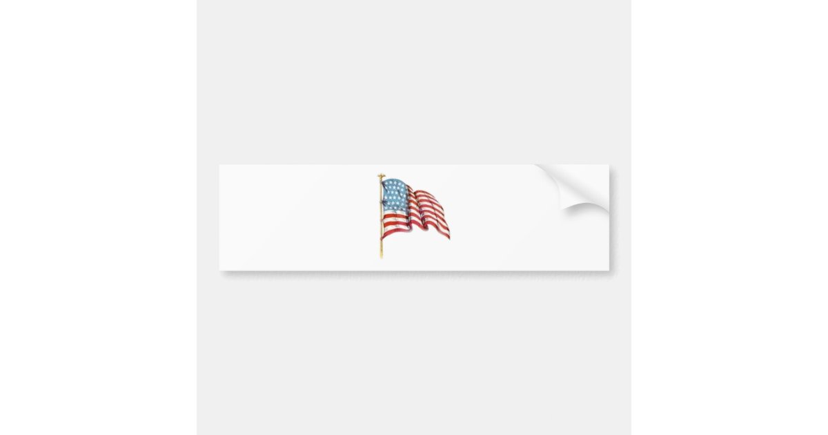 Waving American Flag Bumper Sticker | Zazzle
