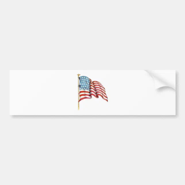 Waving American Flag Bumper Sticker | Zazzle