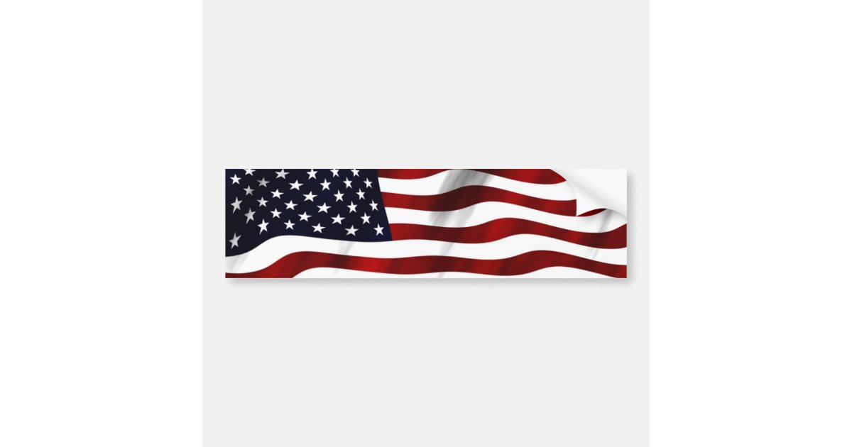 Waving American Flag Bumper Sticker | Zazzle